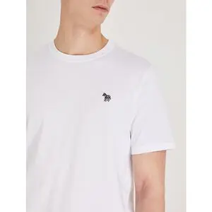 Paul Smith Zebra-embroidered Cotton-jersey T-shirt - White
