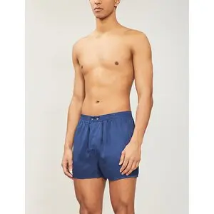 Derek Rose Woburn Classic-fit Silk Boxers - Navy