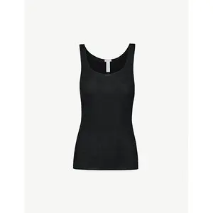 Hanro Seamless Cotton Vest Top - Black