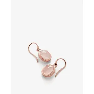 Monica Vinader Siren Wire Rose Quartz Drop Earrings