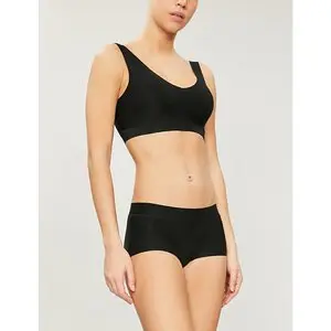 Chantelle Soft Stretch Seamless One-size High-waisted Thong - Black