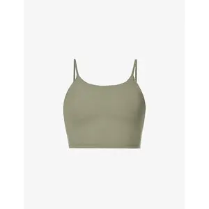 ADANOLA Tank Round-neck Stretch-jersey Bralette - Olive Green