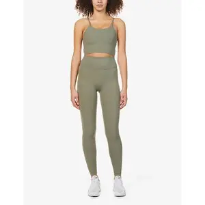 ADANOLA Tank Round-neck Stretch-jersey Bralette - Olive Green