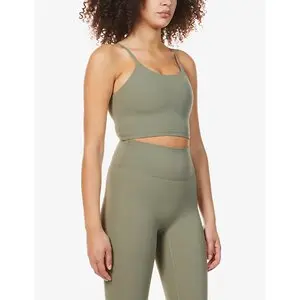 ADANOLA Tank Round-neck Stretch-jersey Bralette - Olive Green