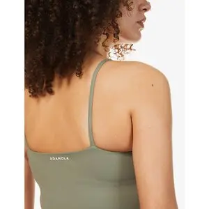 ADANOLA Tank Round-neck Stretch-jersey Bralette - Olive Green