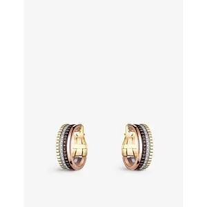 Boucheron Quatre Classique Hoop Earrings - Gold/white/pink Gold