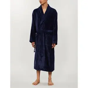 Derek Rose Tritan Cotton Dressing Gown - Navy