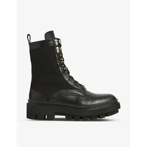 ALLSAINTS Beth Lace-up Leather And Canvas Combat Boots