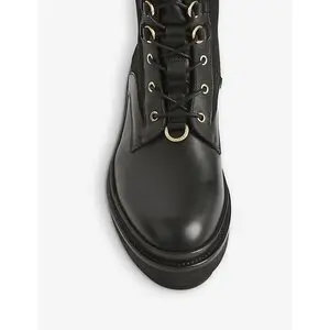 ALLSAINTS Beth Lace-up Leather And Canvas Combat Boots