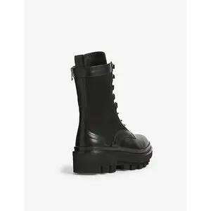 ALLSAINTS Beth Lace-up Leather And Canvas Combat Boots