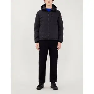 Canada Goose Lodge Logo-patch Shell-down Hooded Puffer Jacket - Black