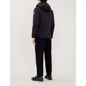 Canada Goose Lodge Logo-patch Shell-down Hooded Puffer Jacket - Black
