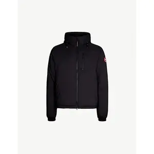 Canada Goose Lodge Logo-patch Shell-down Hooded Puffer Jacket - Black