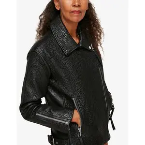 Whistles Lily Leather Biker Jacket