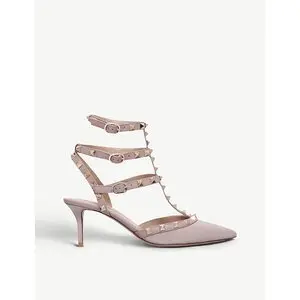 Valentino Garavani So Noir Patent-leather Heeled Sandals - Nude