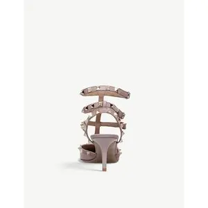 Valentino Garavani So Noir Patent-leather Heeled Sandals - Nude