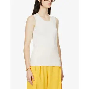 JOSEPH Scoop-neck Silk-blend Tank Top - Ivory