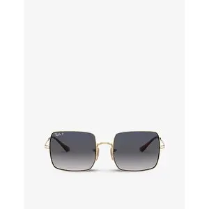 Ray-ban Square-frame Polarised Sunglasses - Gold