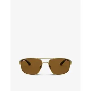 Ray-ban Rectangle-framed Sunglasses - Gold