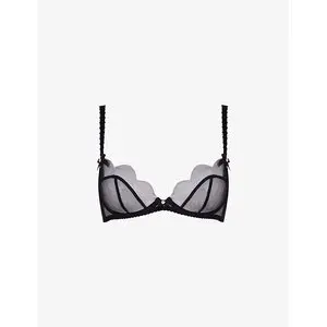 Agent Provocateur Lorna Scalloped Mesh Underwired Bra - Lorna Black