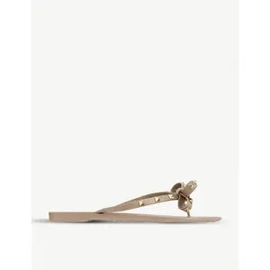 Valentino Garavani Rockstud-embellished Flip-flops - Nude