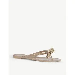Valentino Garavani Rockstud-embellished Flip-flops - Nude
