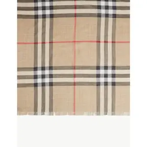 Burberry Giant Checked Wool-silk Scarf