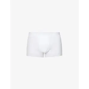 Derek Rose Jack Branded-waistband Stretch-cotton Trunks - White