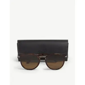 Persol Typewriter Edition Round-frame Sunglasses - Havana
