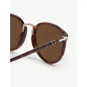 Persol Typewriter Edition Round-frame Sunglasses - Havana