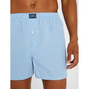 Polo Ralph Lauren Gingham Relaxed-fit Cotton Boxers - Light Blue