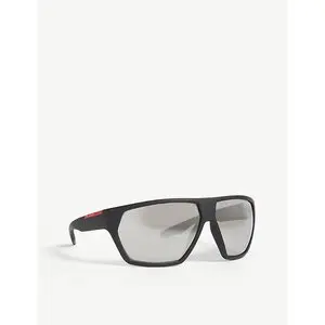 Prada Ps 08us Linea Rossa Wrap-around Acetate Sunglasses