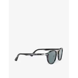 Persol Typewriter Edition Round-frame Sunglasses - Black