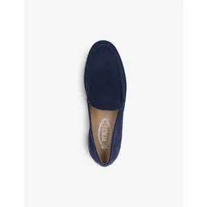 TOD'S Suede Loafers With Raffia Midsole