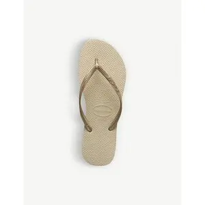 Havaianas Logo-embellished Rubber Flip-flops - Slim Sand Grey
