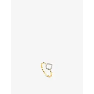 Monica Vinader Riva Kite 18ct Yellow-gold Vermeil And Diamond Stacking Ring