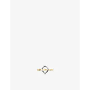 Monica Vinader Riva Kite 18ct Yellow-gold Vermeil And Diamond Stacking Ring