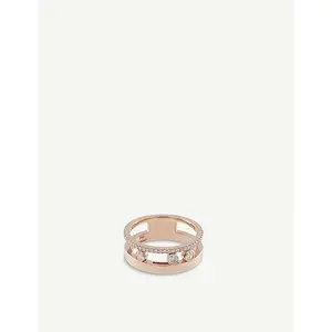 Messika Move Romane 18ct Rose Gold And Diamond Ring - Pink