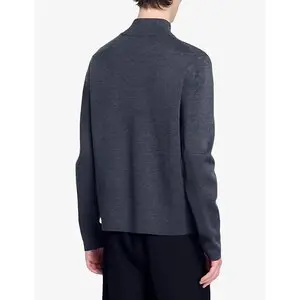 Sandro Half-zip Wool Jumper - Midnight Blue