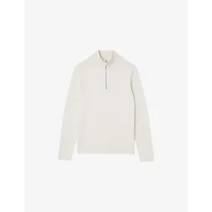 Sandro Half-zip Wool Jumper - Off White