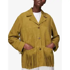 Whistles Lani Fringe Suede Jacket