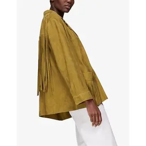 Whistles Lani Fringe Suede Jacket