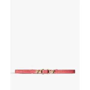 Maje Maje Embossed Leather Slim Belt Roses