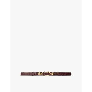 Maje Maje Embossed Leather Slim Belt Rouges