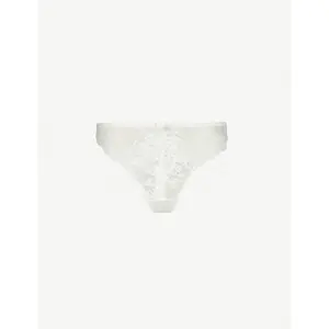 AUBADE Danse Des Sens Low-rise Strech-lace Embroidered Thong - Opale