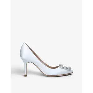 Manolo Blahnik Hangisi 70 Crystal-embellished Satin Courts