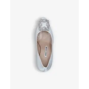 Manolo Blahnik Hangisi 70 Crystal-embellished Satin Courts