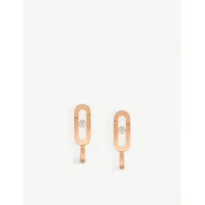 Messika Move Mini Uno 18ct Rose Gold Diamond Stud Earrings - Pink Gold