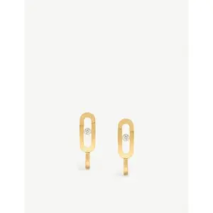 Messika Move Uno Diamond And 18ct Stud Earrings - Yellow Gold