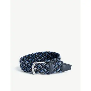 Anderson's Woven Belt - Navy/grey/silver/blue